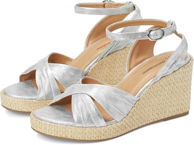 (取寄) ジョンストン&マーフィー レディース マルシア クロス-バンド サンダル Johnston & Murphy women Marcia Cross-Band Sandal Silver llic
