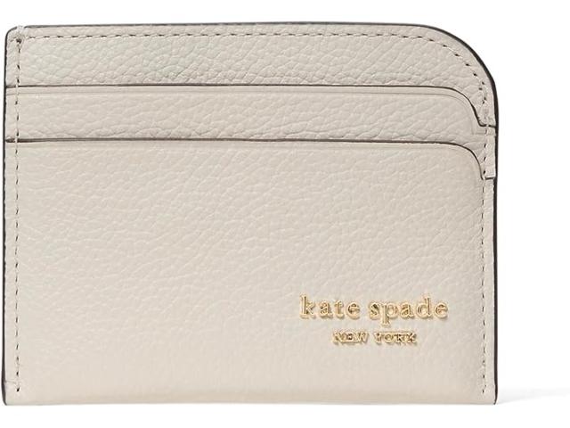 (取寄) ケイトスペード レディース デビン ペブルド レザー カード ホルダー Kate Spade New York women Devin Pebbled Leather Card Holder Cashew Milk