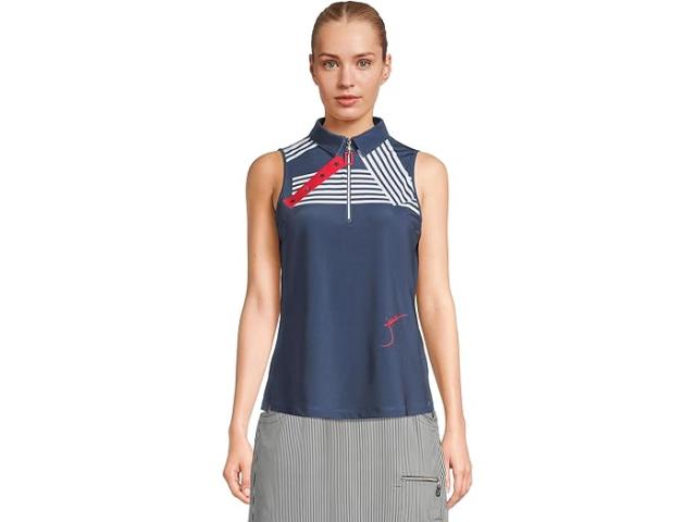 (取寄) ジェイミー サドック レディース クロッシング スリーブレス トップ Jamie Sadock women Crossings Sleeveless Top Moonlit Navy