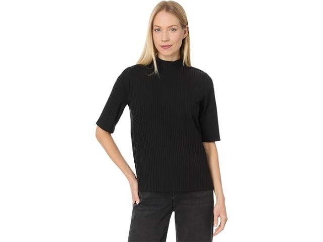 (取寄) アイリーン フィッシャー レディース モック ネック エルボー スリーブ トップ Eileen Fisher women Mock Neck Elbow Sleeve Top Black