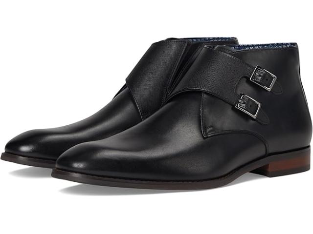 (取寄) ステイシー アダムス メンズ ダブル モンク ストラップ ブーツ Stacy Adams men Kaius Double Monk Strap Boots Black