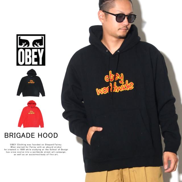 オベイ (OBEY) プルオーバーパーカー メンズ 長袖 スウェット 刺繍 ポップ 裏起毛 BRIGADE HOOD 112470070