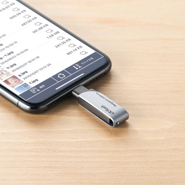 iPhone USBメモリー 64GB MFi認証品 USB3.1 Gen1 USB A Lightning スイング式[600 ...