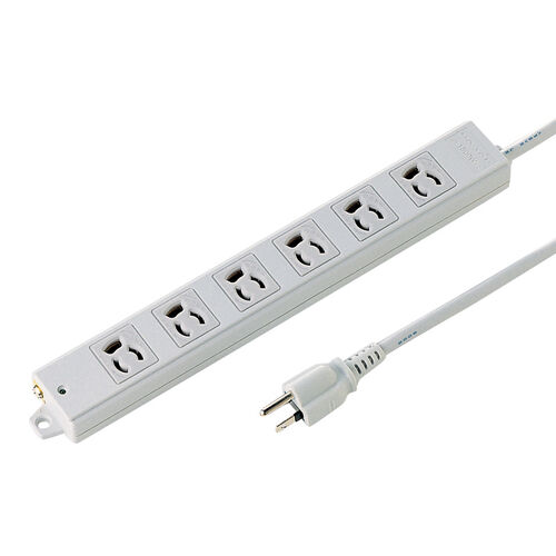 電源タップ 抜け止め 3P コンセント 6個口 10m [TAP-K6-10]
