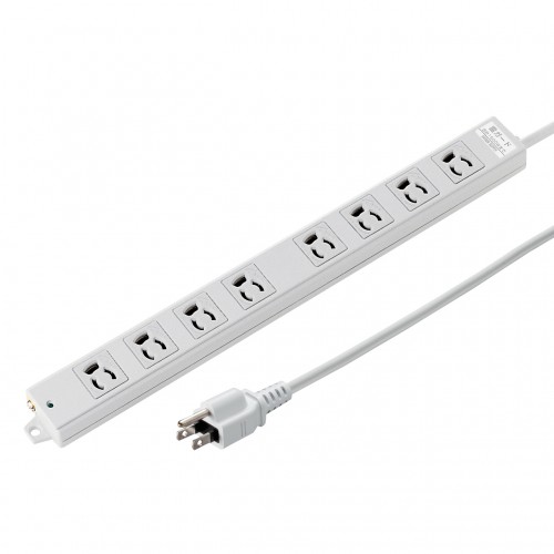 電源タップ 抜け止め 3P コンセント 8個口 電源コード 3m 雷ガード付き テーブルタップ [TAP-K8SP-3]
