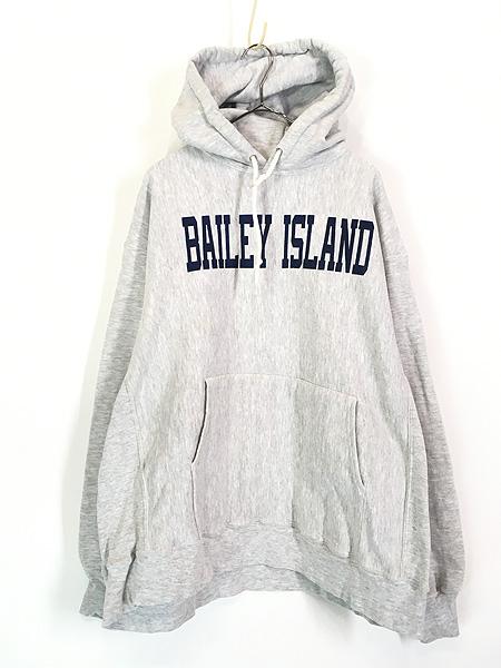 古着 00s Champion Reverse Weave 「BAILEY 」 リバース スウェット パーカー XL 古着