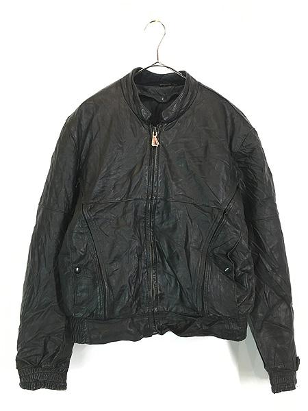古着 80s FIRSTGEAR by Hein Gericke 防寒 2way パデッド レザー シングル ライダース ジャケット L