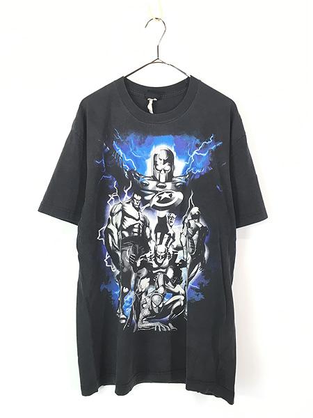古着 00s MARVEL マーベル ヒーロー マルチ キャラクター Tシャツ XL位 古着