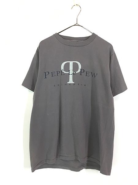 古着 90s 「SKUNK Wear」 Pepe Le Pew ペペ ル ピュー   パロディ Tシャツ L位 古着