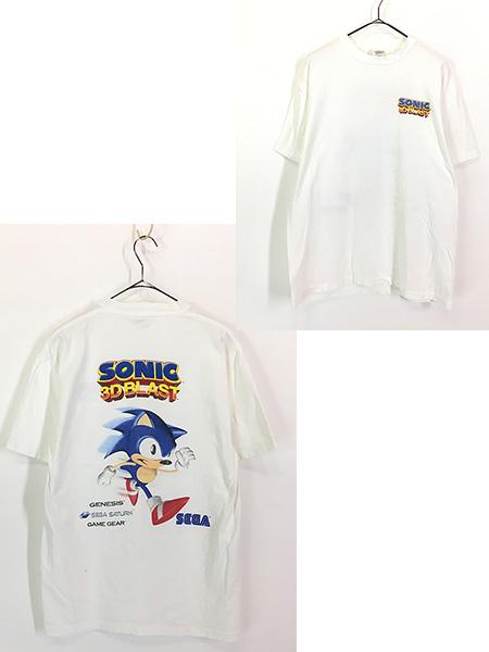 古着 90s SEGA 「SONIC 3D BLAST」 日本未発売 ソニック ゲーム キャラクター Tシャツ L 古着