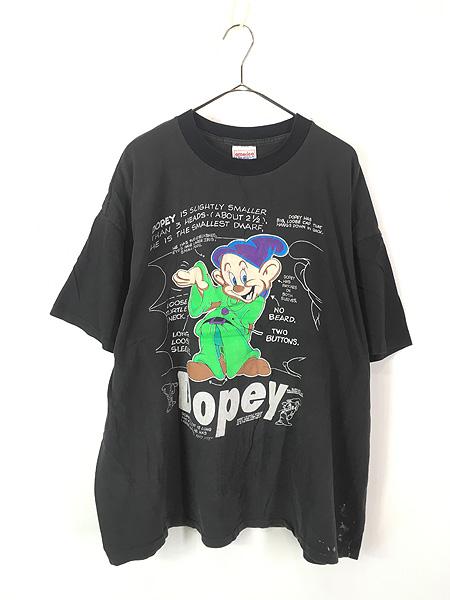 古着 90s USA製 Disney 白雪姫 7人の小人 y おとぼけ  Tシャツ XXL 古着