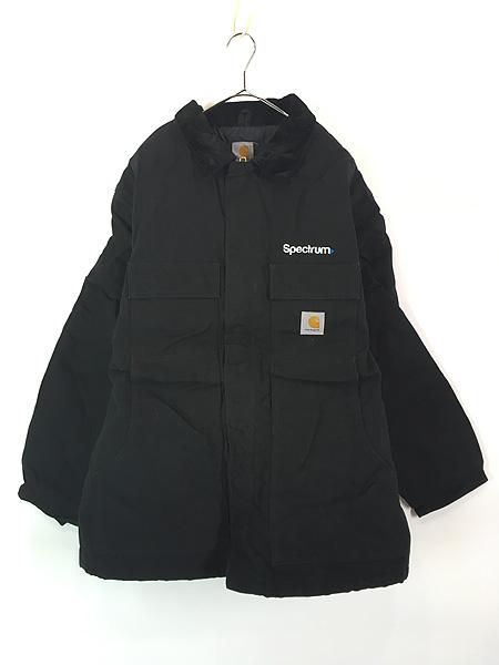 古着 Carhartt オール ブラック ダック パデット トラディショナル コート XL 古着