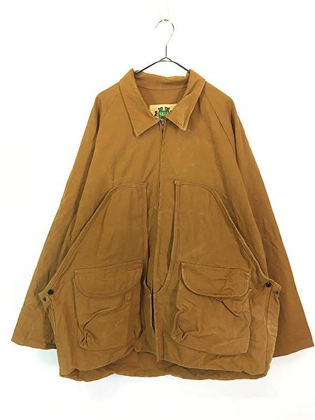 古着 70s USA製 Ideal Uポケット ブラウン コットン キャンバス ハンティング ジャケット XL 美品!!