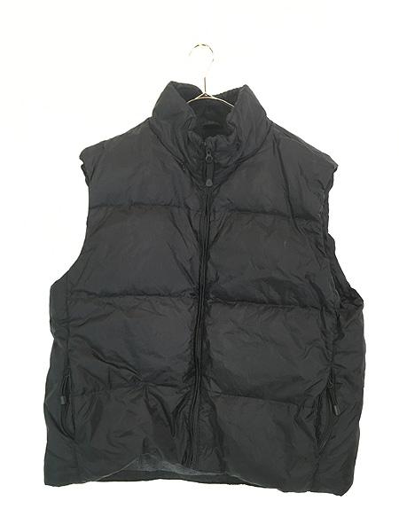 古着 90s GAP 軽量 100% リップストップ ナイロン シェル ダウン ベスト ブラック L