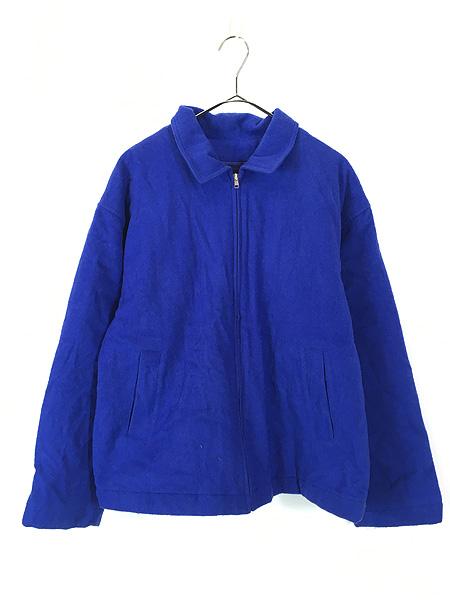 古着 90s GAP フランネル カシミヤ ウール パデッド スポーツ ジャケット マリンブルー M