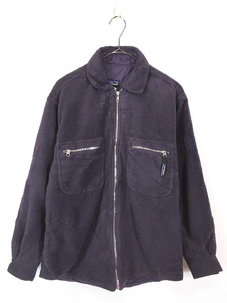 古着 94s USA製 Patagonia フリース フルジップ 名作 シンチラ オーバー シャツ 紫 XS 古着
