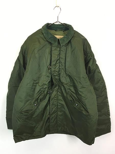 古着 70s 米軍 USN 「ECW IMPERMEABLE」 防寒 防水 ナイロン デッキ インパーミアブル ジャケット XL