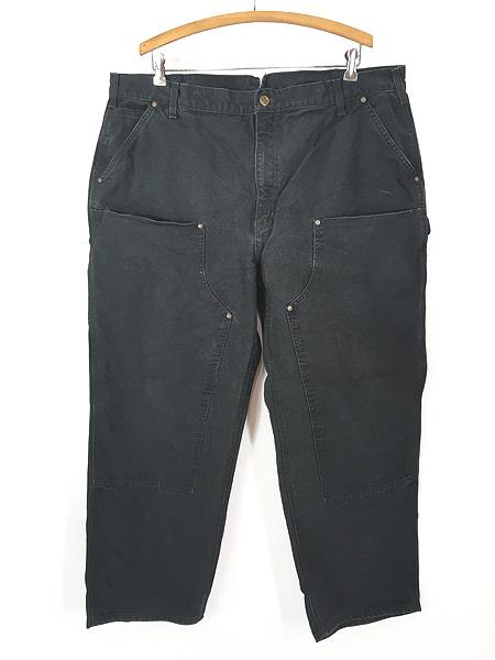 古着 Carhartt ブラック ダック Wニー ペインター ワーク パンツ W41 L29 古着