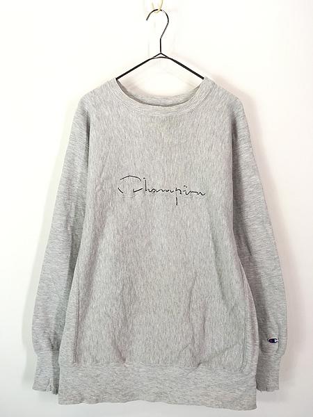 古着 90s USA製 Champion Reverse Weave BIG ロゴ 刺しゅう リバース スウェット XL 古着