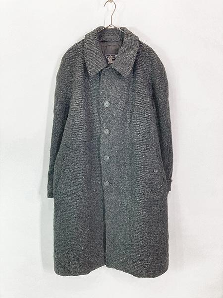 古着 70s 英国製 Burberrys × British American House 「IRISH TWEED」 ネップ ツイード バルマカーン コート 44R