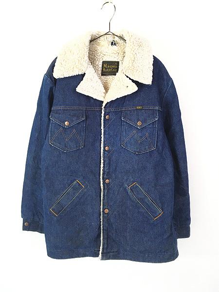 古着 70s USA製 Maverick 「Ranch Coat」 濃紺 デニム ボア ランチ コート Gジャン XL