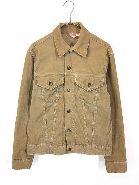 古着 70s Levis 70505 3rdタイプ コーデュロイ トラッカー ジャケット ブルゾン ブラウン 36 ミント!!
