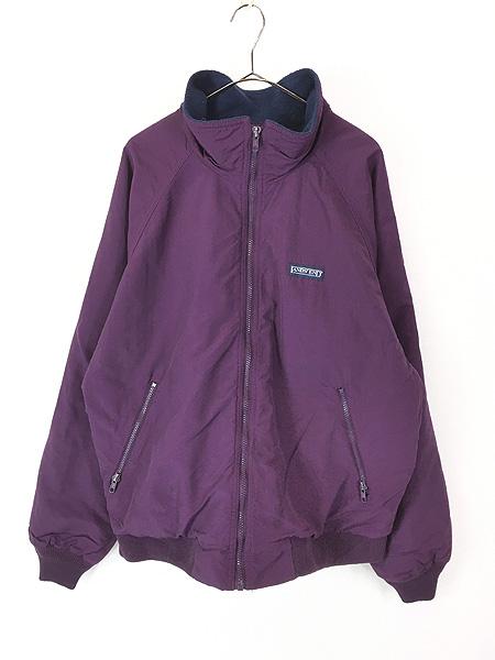 古着 90s USA製 LANDS' END 「Squall Jacket」 フリース ライナー パデッド シェルド スコール ジャケット パープル L