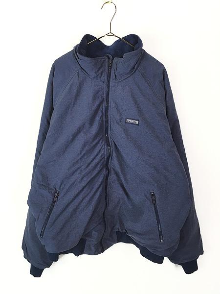 古着 90s USA製 LANDS' END 「Squall Jacket」 フリース ライナー パデッド シェルド スコール ジャケット ブルーグレー XXL TALL