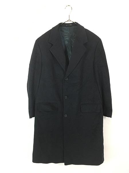 古着 90s Ralph Lauren 高級 カシミヤ ウール チェスター コート 紺 40R 古着