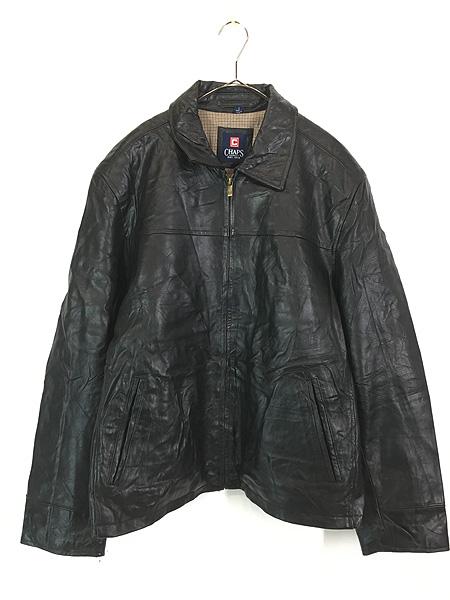 古着 90s CHAPS Ralph Lauren 本革 カウ レザー スウィング トップ スポーツ ジャケット L 古着