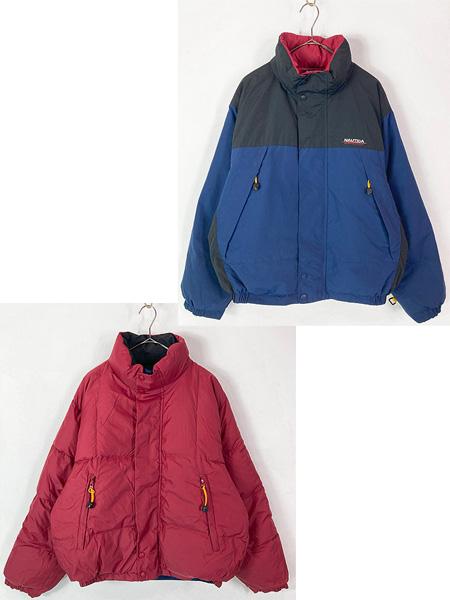 古着 90s Nautica Competition コットン シェル 3way リバーシブル ダウン ジャケット M 古着
