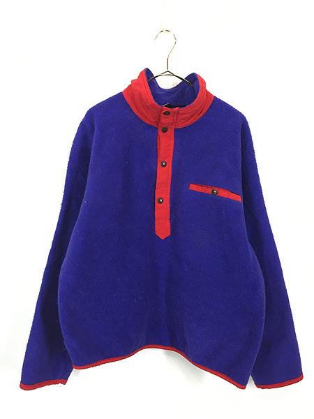 古着 90s USA製 TNF The North Face 「Windy Pass」 ハーフスナップ フリース ジャケット L 古着