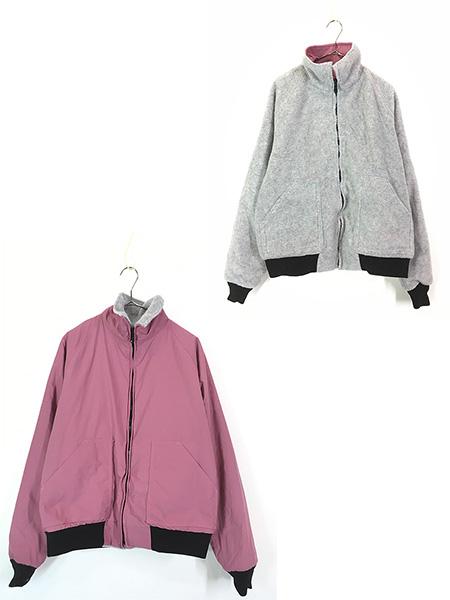 古着 80s Frost Line Kit ナイロン × フリース リバーシブル ジャケット ブルゾン M 古着