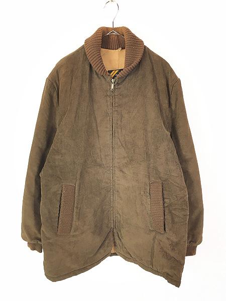 古着 70s Sears パデッド キルティング ライナー ヘチマ襟 コーデュロイ ファラオ ジャケット コート XL TALL