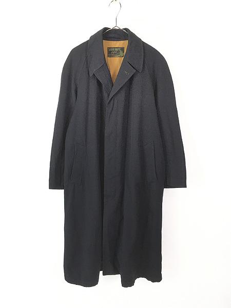 古着 40-50s  Drift ブラック ギャバジン ウール 比翼 ステンカラー チェスター オーバー コート 42位