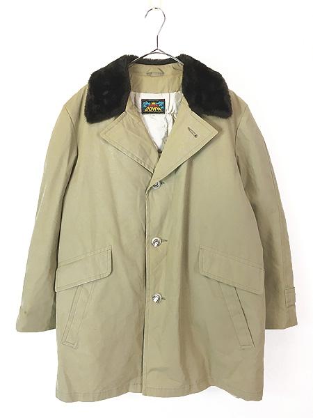 古着 60s Eddie Bauer Bauer Down ボア フリース襟 オープンカラー グース ダウン ジャケット コート 40