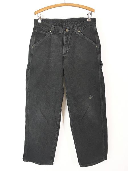 古着 90s Lee Dungarees ×Buddy Lee 「Can't Bust'em」 ブラック デニム ペインター パンツ ジーンズ ストレート W32 L30