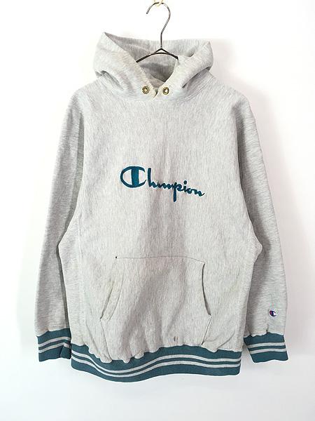 古着 90s USA製 Champion Reverse Weave BIG ロゴ リブライン リバース スウェット パーカー XL 古着
