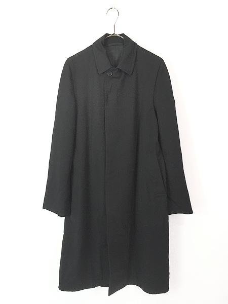 古着 50s Alligator Gold Label ブラック ギャバジン ウール 比翼 ステンカラー オーバー コート 1枚地 34 ミント!!