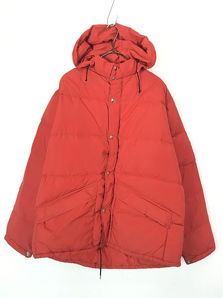 古着 80s Schott 2way 軽量 グースダウン ジャケット パーカー オレンジ L 古着