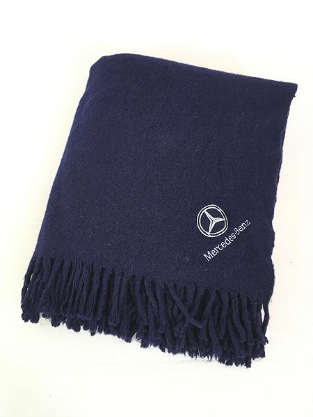 雑貨 古着 USA製 Faribault Woolen Mill 「Mercedes-Benz」 ベンツ ワンポイント 刺しゅう ウール ブランケット ファブリック 大判 古着