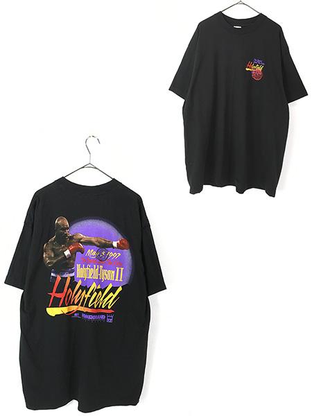 古着 90s USA製 Holyfield vs Tyson 2 「The Sound And The Fury」 タイソン ボクシング Tシャツ 2X 美品!!