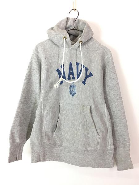 古着 70s USA製 Champion Reverse Weave 「NAVY」 染み込み ミリタリー リバース スウェット パーカー S