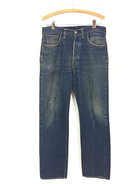 古着 60s Levi's 501XX 紙パッチ ギャラ無し オフセット 濃紺 インディゴ デニム パンツ ジーンズ ストレート W32 L32