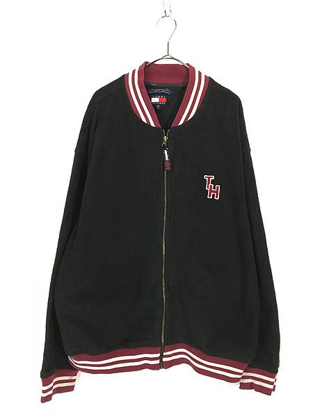 古着 90s   「TH」 パッチ リブライン フリース スタジャン ジャケット XXL 古着