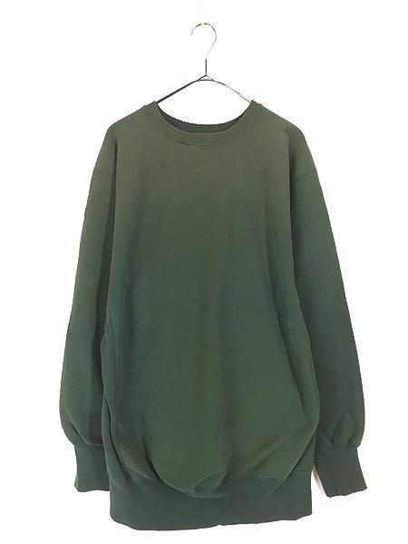 古着 90s Champion Reverse Weave 目なし リバース スウェット 緑 XL位 古着