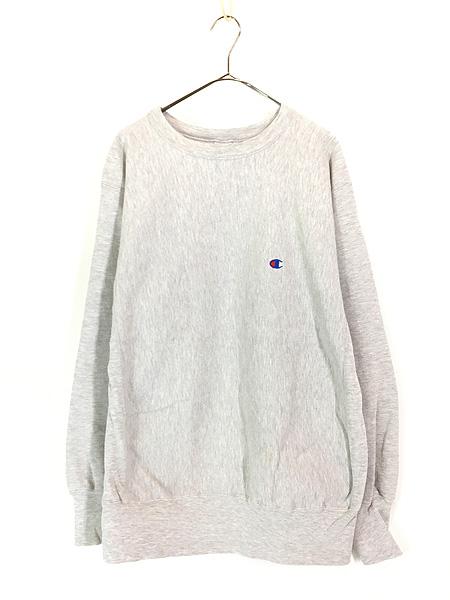古着 90s USA製 Champion Reverse Weave ワンポイント リバース スウェット グレー XL 古着