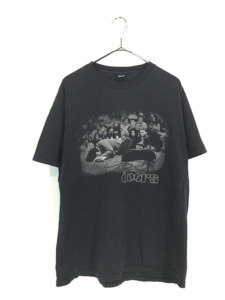 古着 00s The Doors 「People Are Strange」 リリック フォト ロック バンド Ｔシャツ XL位