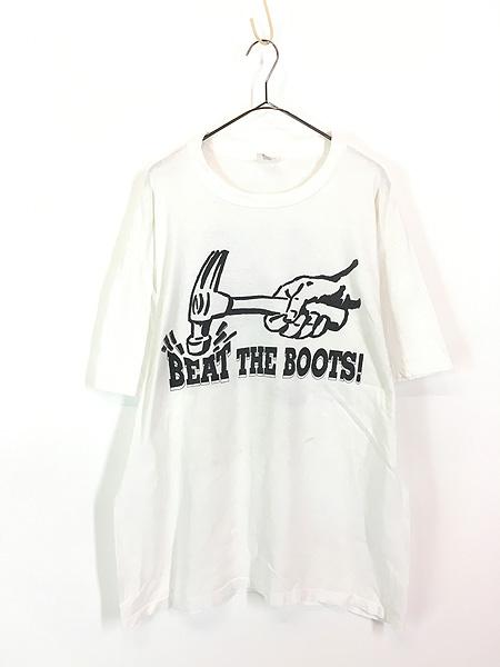 古着 90s USA製 Frank Zappa 「BEAT THE BOOTS」 Scott Shaw グラフィック アート 前衛 ロック Tシャツ XL