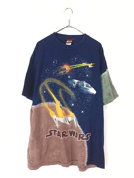 古着 00s STAR WARS スターウォーズ エナメル ラバー コーティング プリント Tシャツ XL 古着